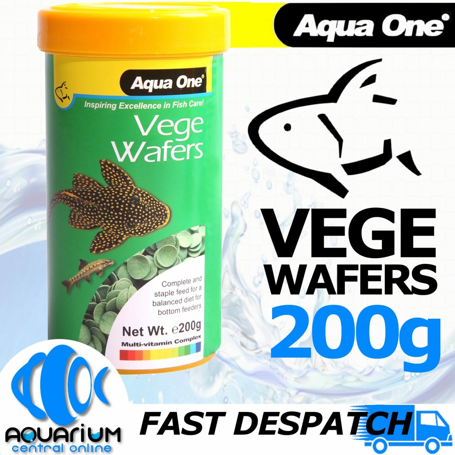 Aqua One Vege Wafers 200g Algae Wafers - Aquarium Central