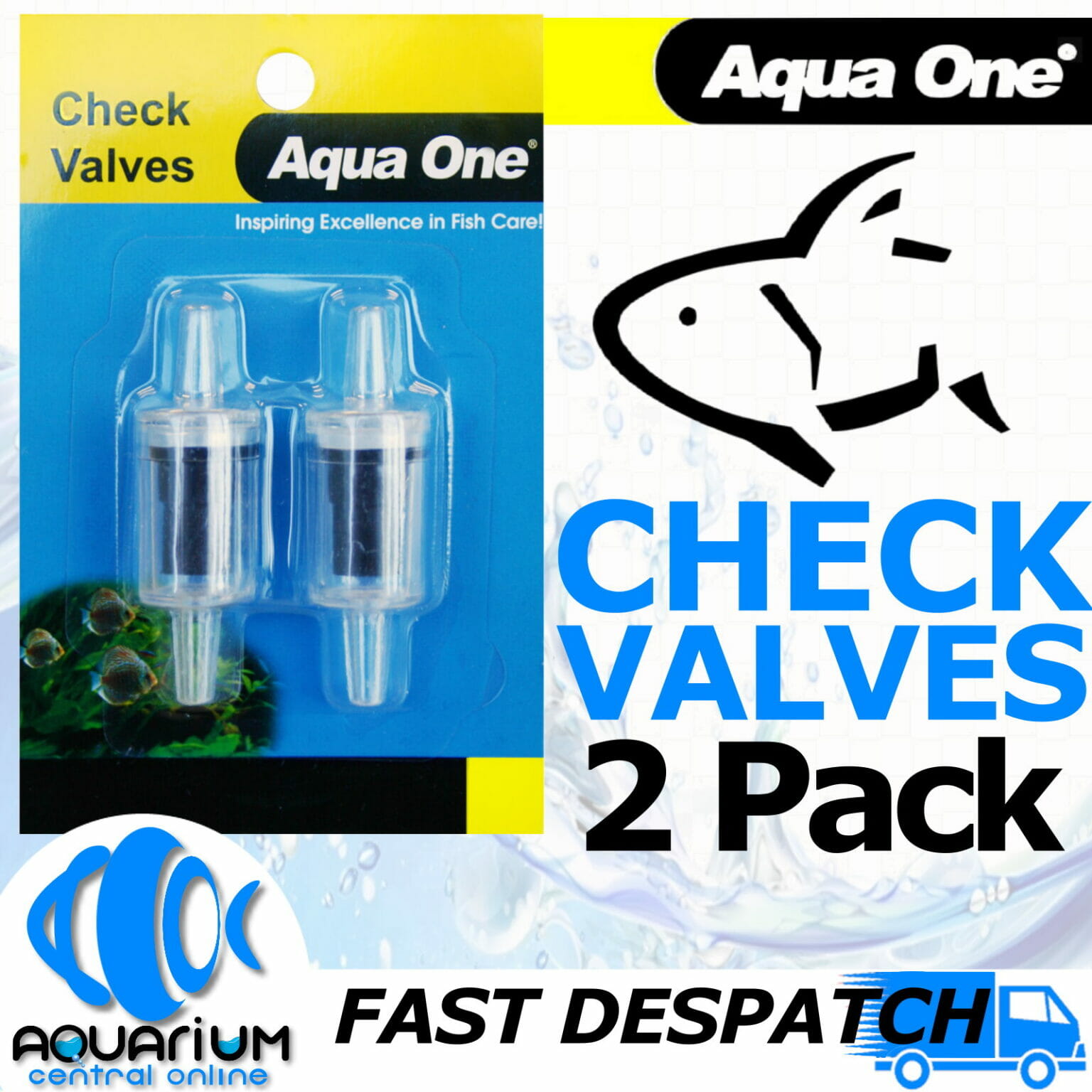 Aquarium Central - Aqua One Air line Check Valve 2 Pack - Aquarium Central
