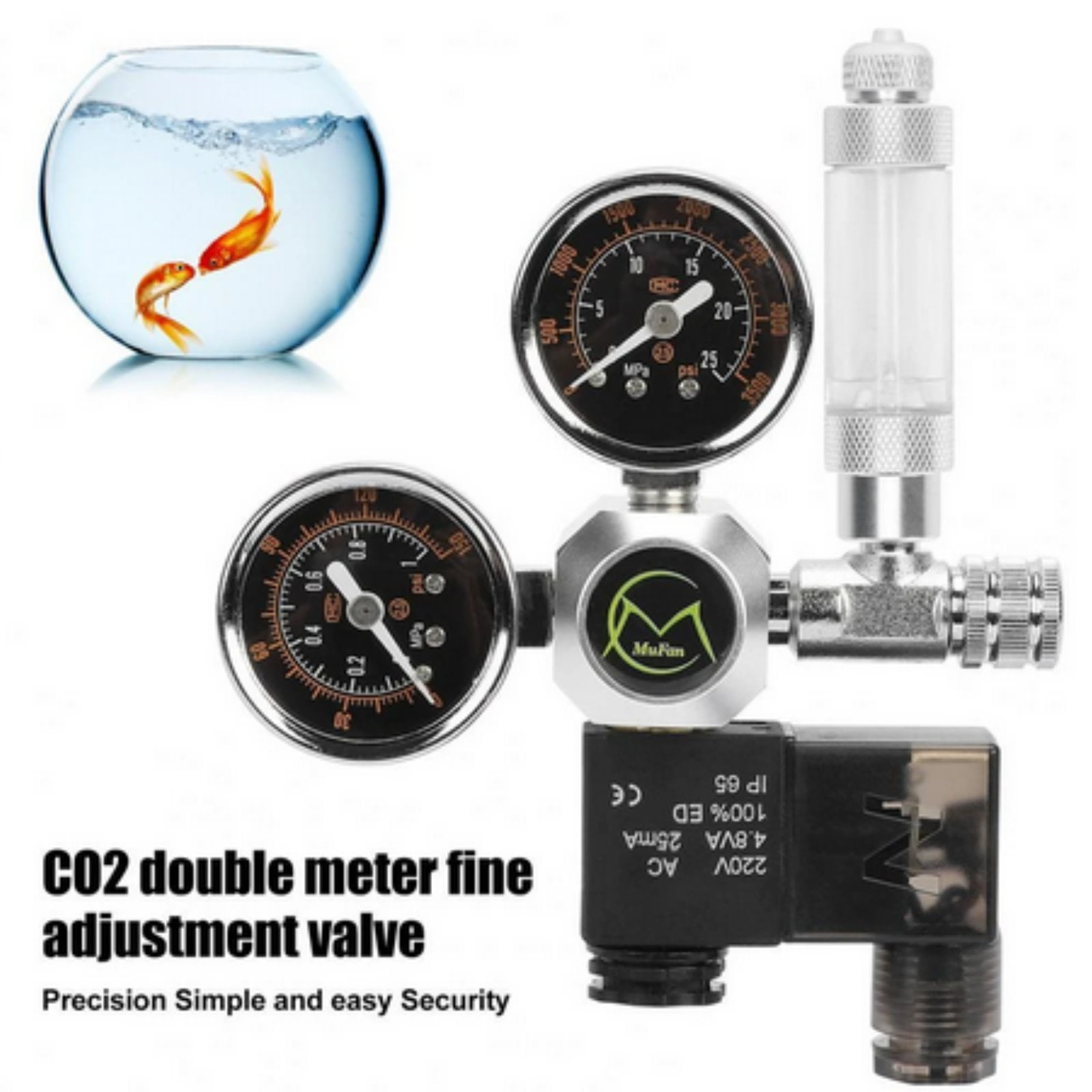 MuFan Dual Stage CO2 Regulators With Integrated Solenoid Valve ...